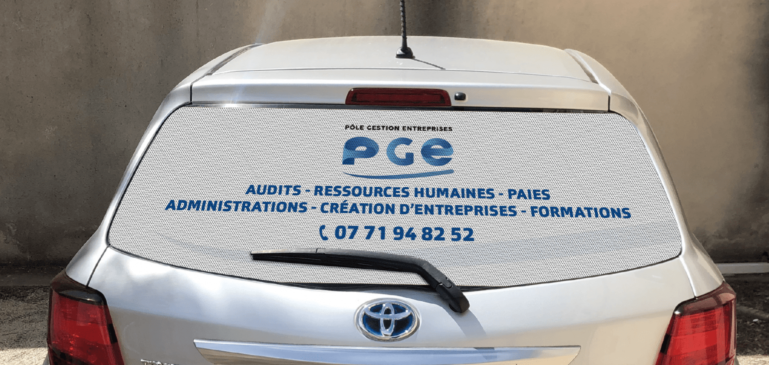 Flocage micro perforé pour votre véhicule | Web, enseignes, imprimerie