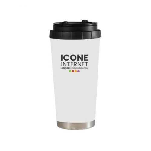 Tasse à emporter acier inoxydable | Web, enseignes, imprimerie