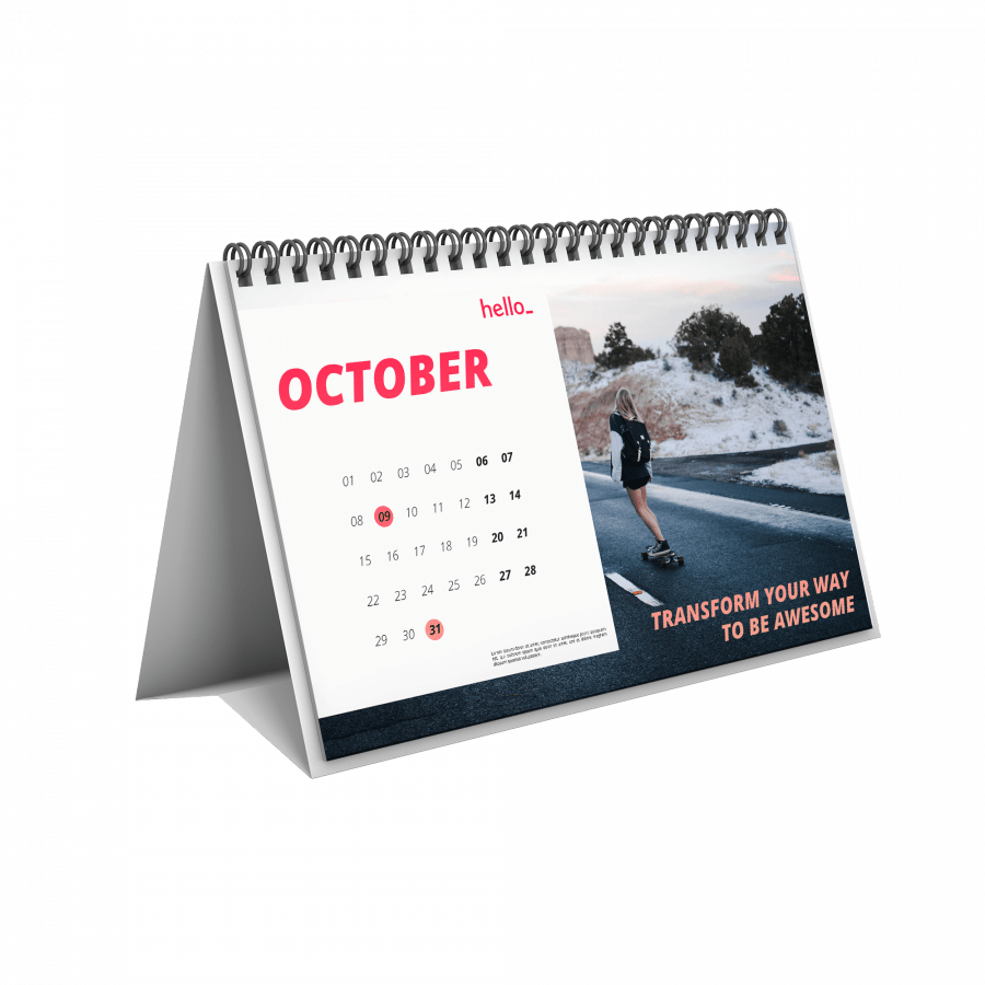 Calendrier de banque, piqué, mural personnalisé