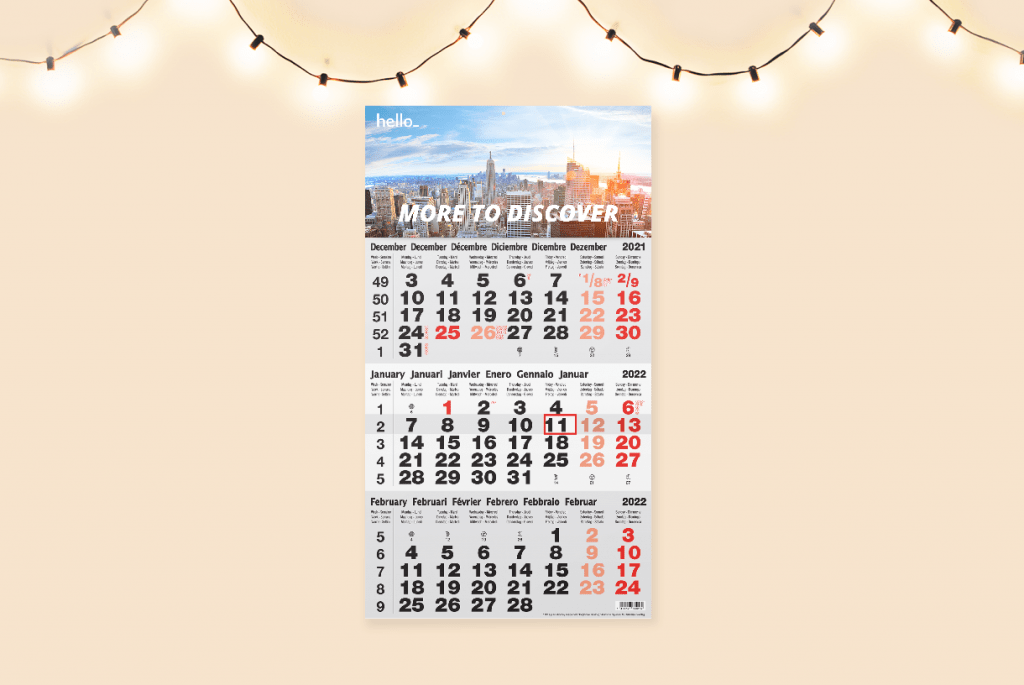 Calendrier de banque, piqué, mural personnalisé