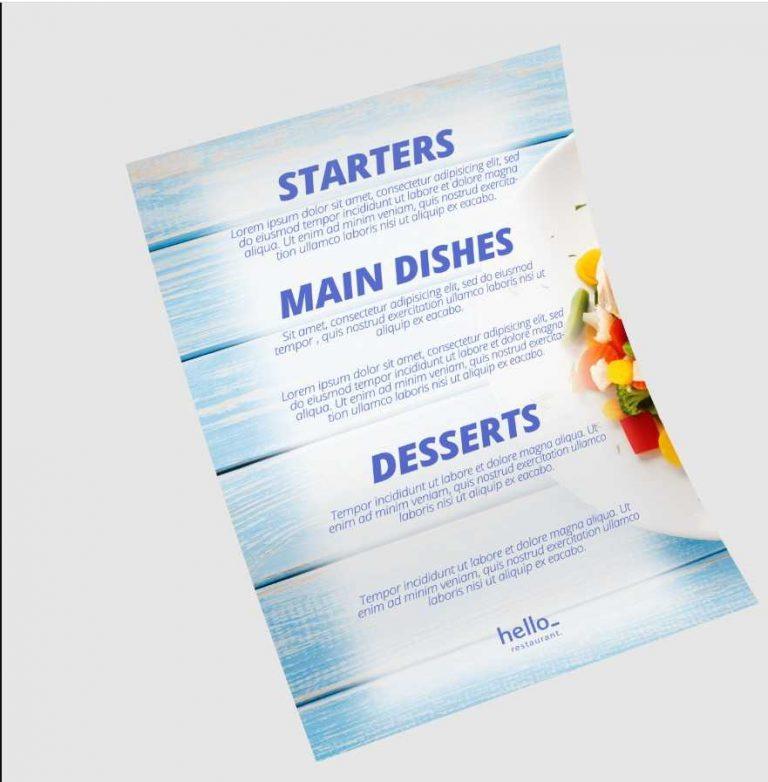 Carte de menu simple | Web, enseignes, imprimerie