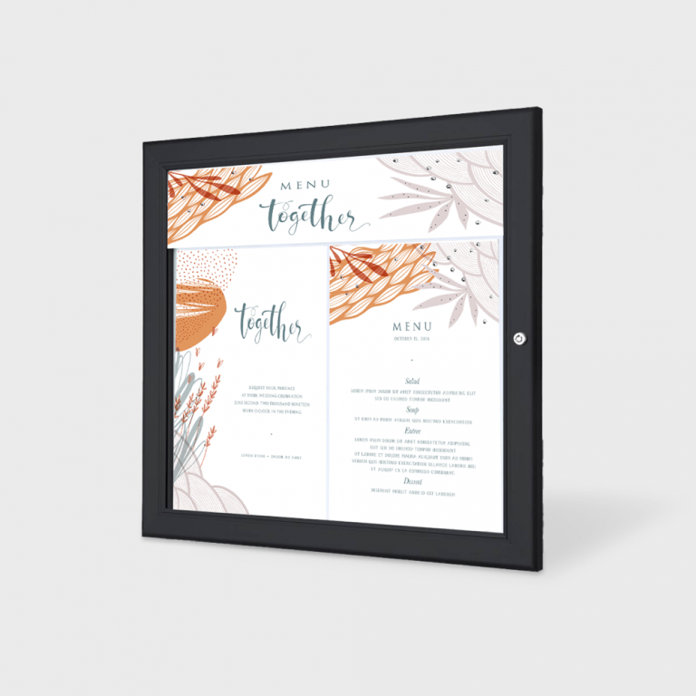 Porte menu mural | Web, enseignes, imprimerie